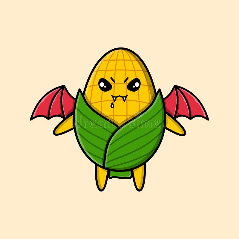 Cute Cartoon Corn Character Stock Vector - Illustration of ancient ...
