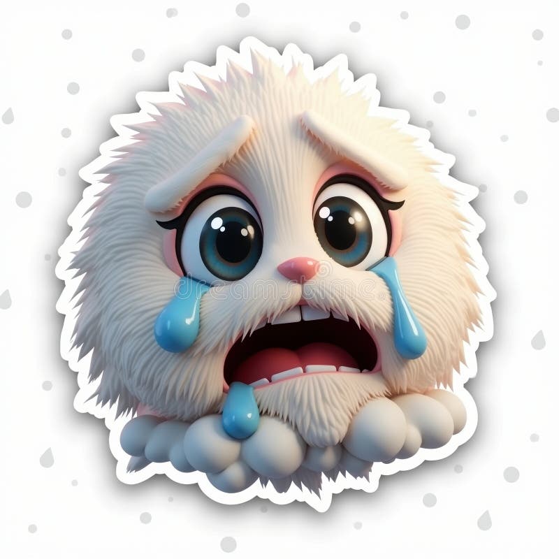 Cute Cartoon Character Crying and Scared Stock Illustration ...