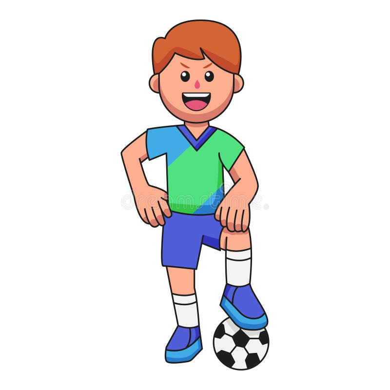 Cute Cartoon Character Football Player Stock Vector - Illustration of ...