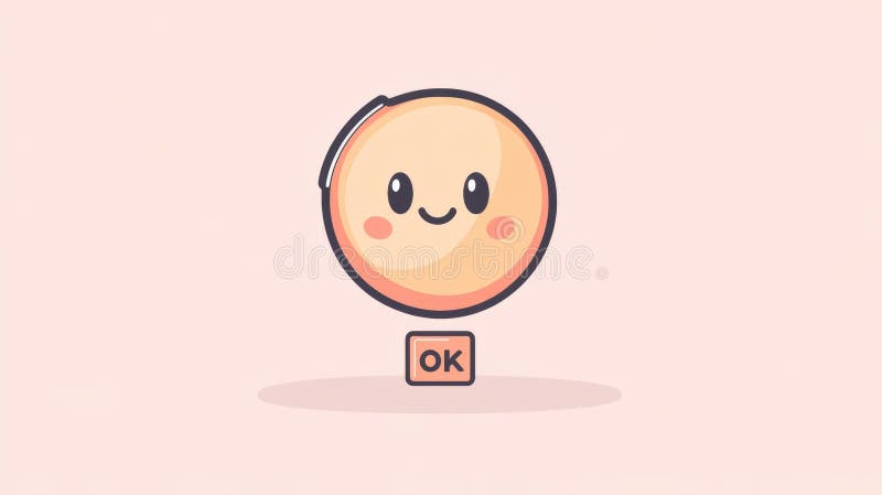 Cute Cartoon Character Smiling with an Ok Sign Below Stock Illustration ...
