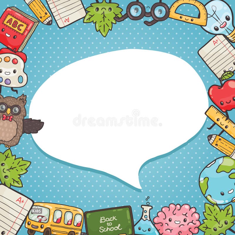 Cute Cartoon Characters. Back To School Background Stock Vector ...