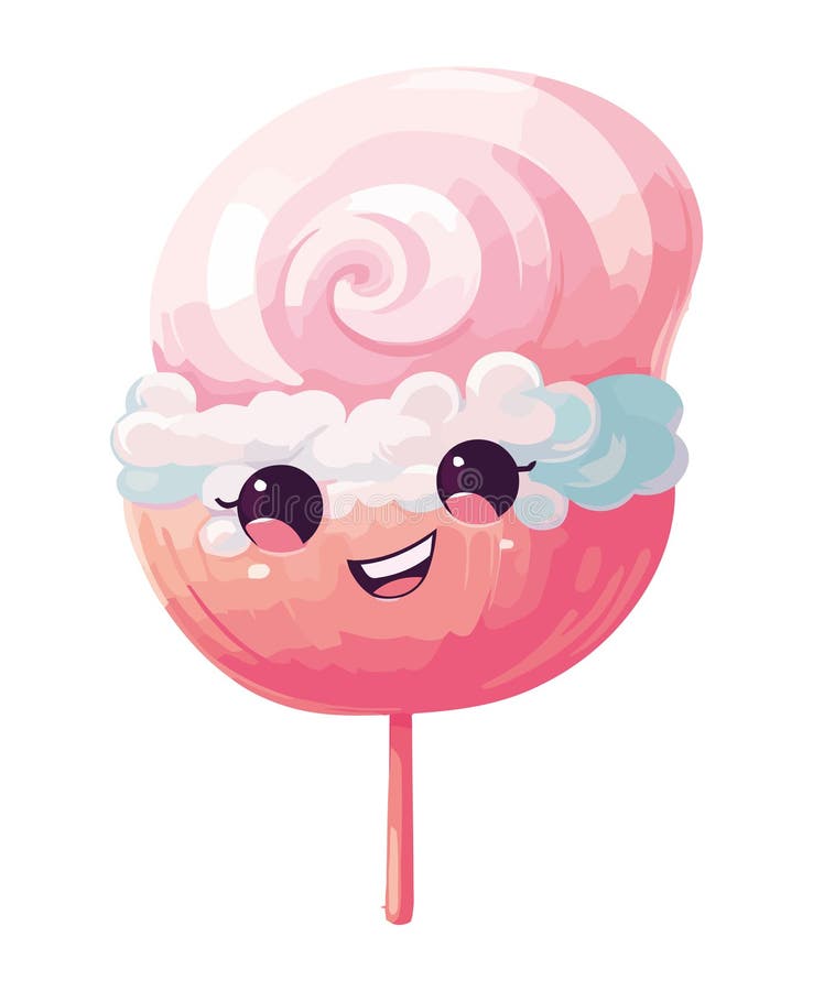 Cute Cartoon Characters Enjoy Sweet Candy Stock Vector - Illustration ...