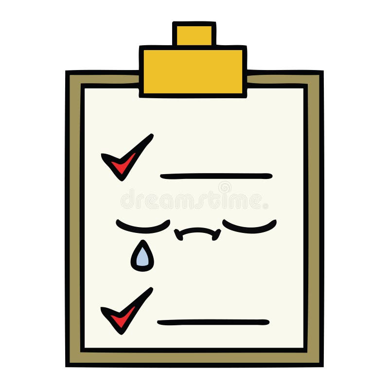 Cute Cartoon of a Check List Stock Vector - Illustration of cute ...