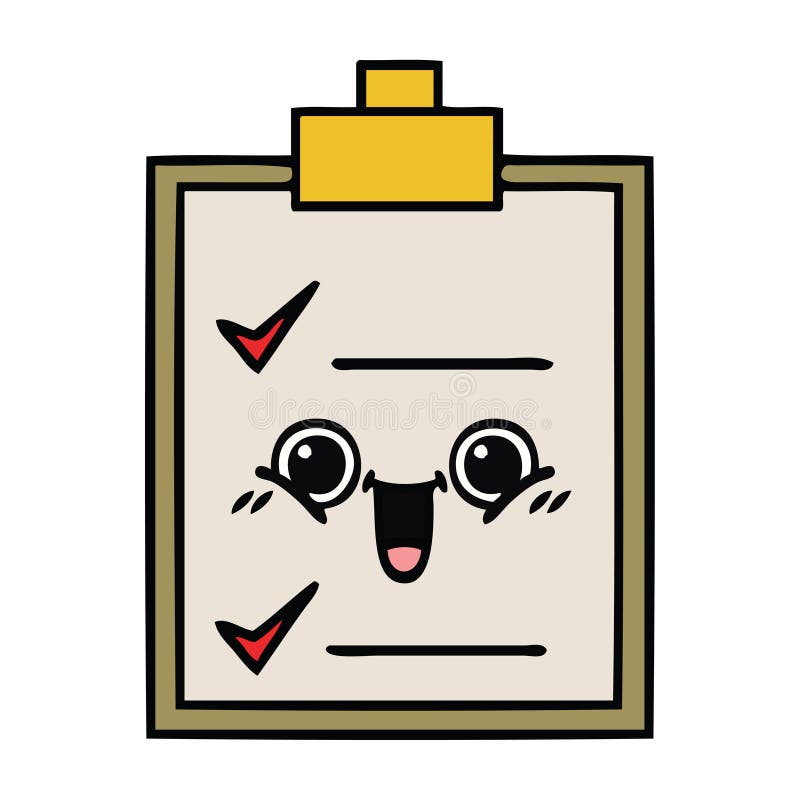 Cute cartoon check list stock vector. Illustration of clip - 149241915