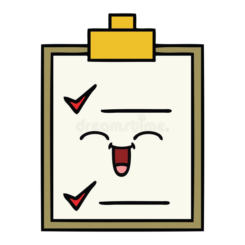 Cute cartoon check list stock vector. Illustration of retro - 149278733