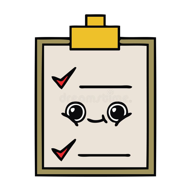 Cute Cartoon of a Check List Stock Vector - Illustration of quirky ...