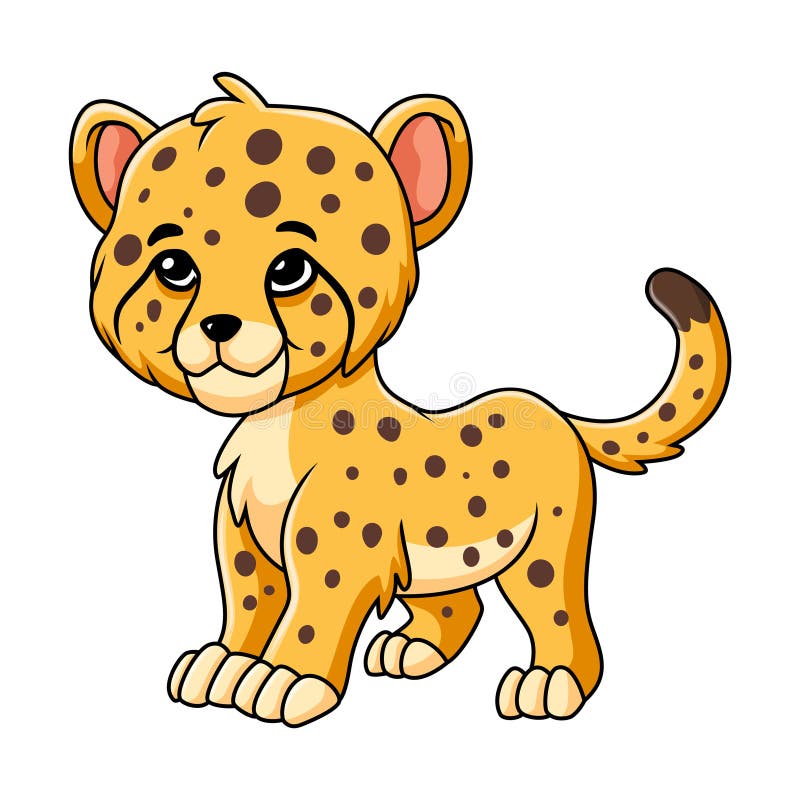 A Cute Cartoon Cheetah Walking Stock Vector - Illustration of cartoon ...