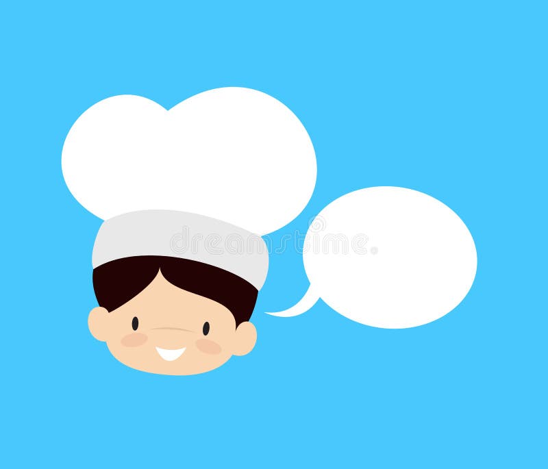 Cute Cartoon Chef - with Speech Bubble Stock Vector - Illustration of ...