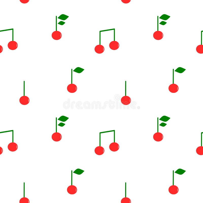 Music Note Hang Line Bird Stand Seamless Pattern Stock Vector ...