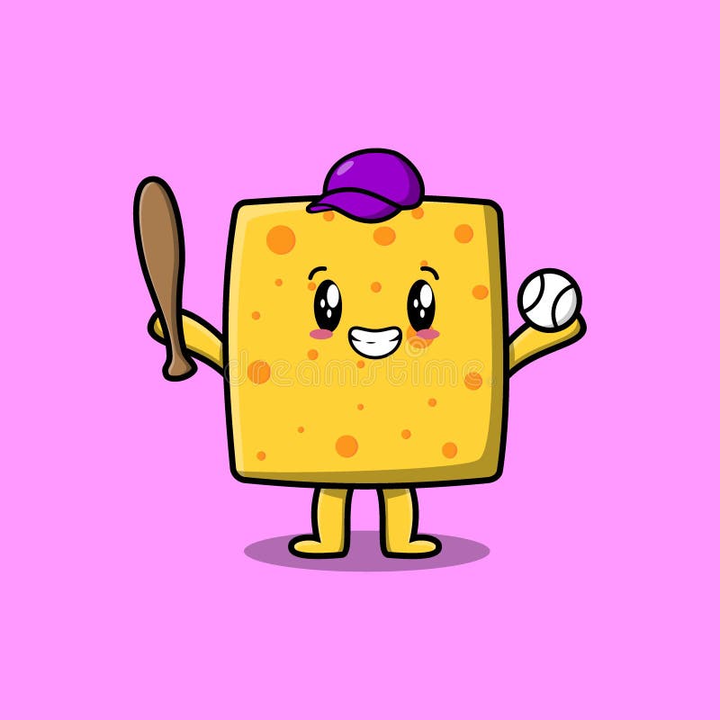 Cute Cartoon Chesse Character in Flat Style Stock Vector - Illustration ...