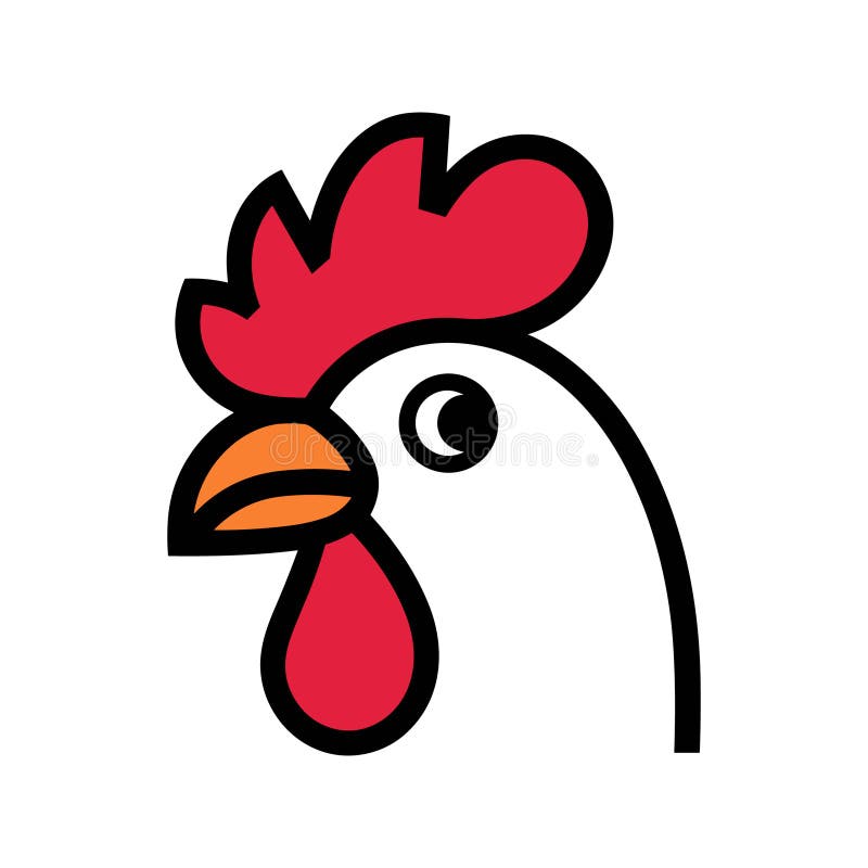 Cute Cartoon Chicken Head Profile Vector Graphic Stock Vector ...