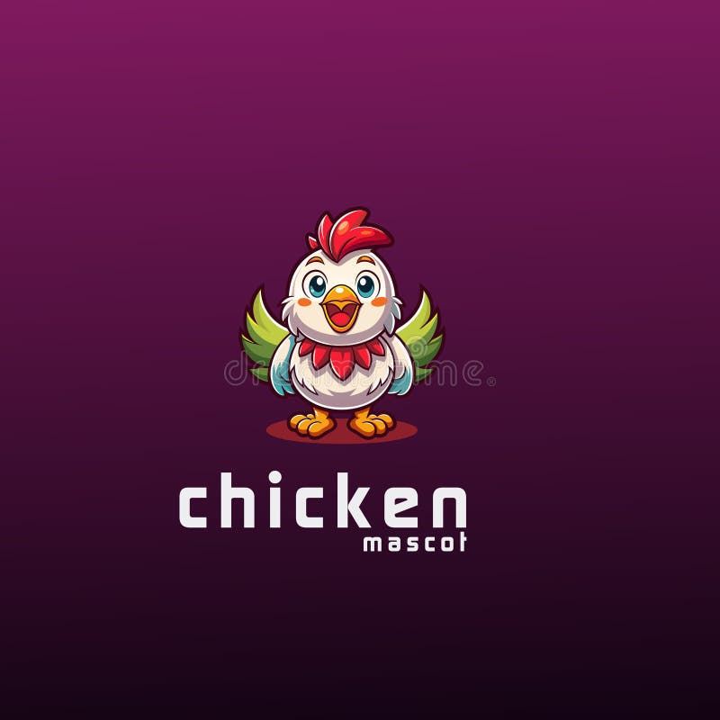Cute Cartoon Chicken Mascot with a Happy Expression Stock Illustration ...