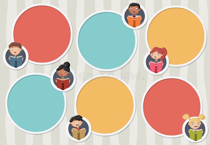 Children Reading Books Design Frame Stock Illustrations – 141 Children ...