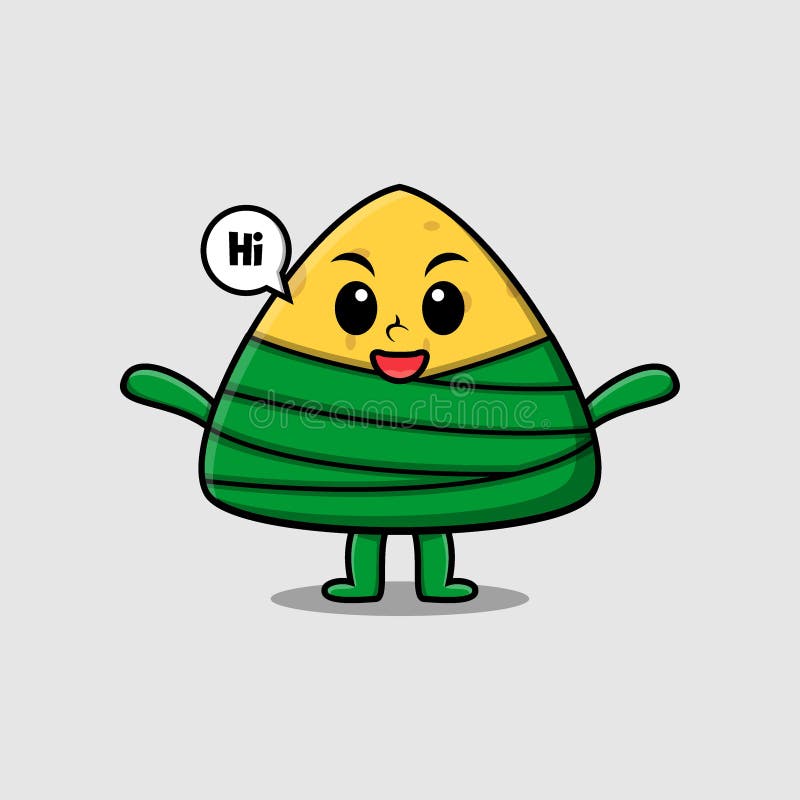 Cute Cartoon Chinese Rice Dumpling with Happy Stock Vector ...