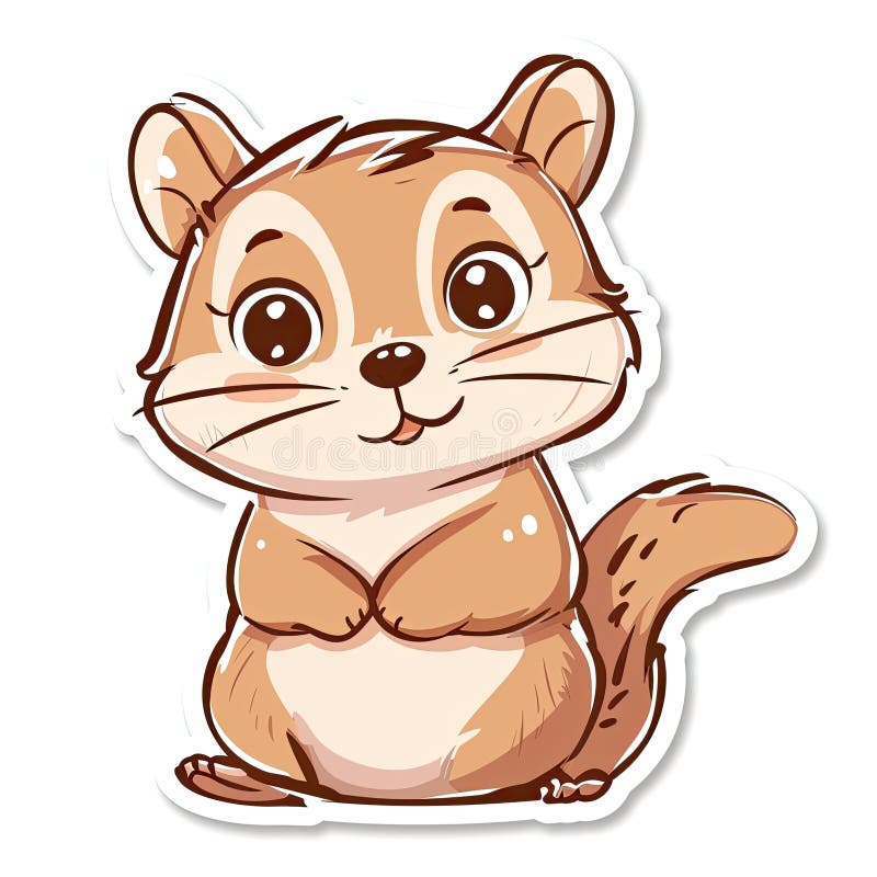 Cute Cartoon Chipmunk with Big Eyes Generated with AI Stock ...