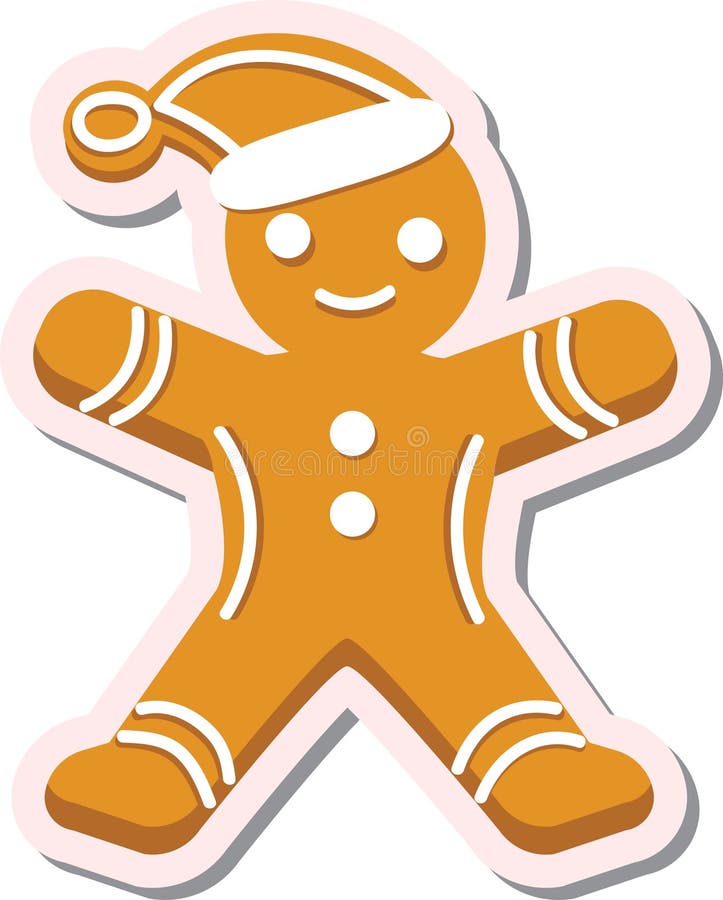 Cute Cartoon Christmas Ginger Bread Man Stock Vector - Illustration of ...
