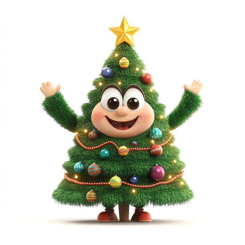 Happy Kind Tree Cartoon Character Isolated Illustration on Transparent ...