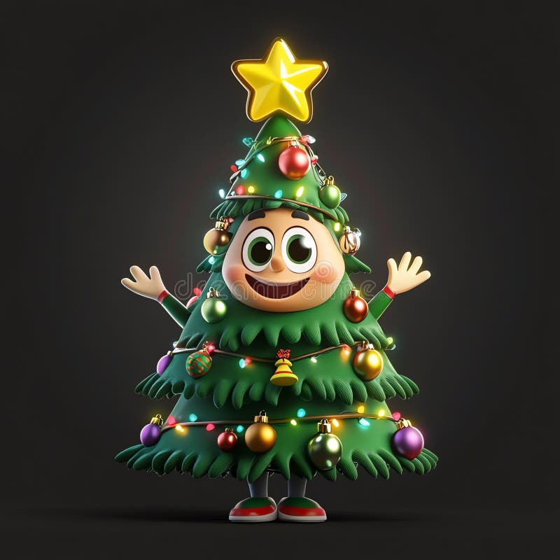 Happy Kind Tree Cartoon Character Isolated Illustration on Transparent ...