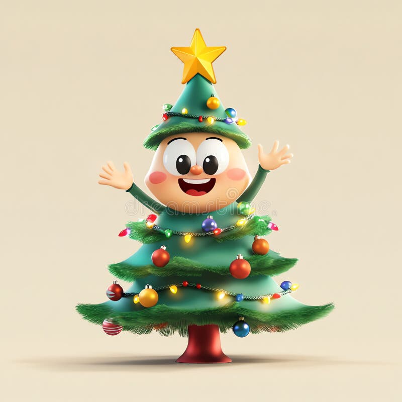 Happy Kind Tree Cartoon Character Isolated Illustration on Transparent ...
