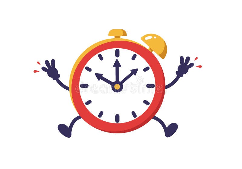 Animated clock clipart. stock photo. Illustration of drawing - 360149368