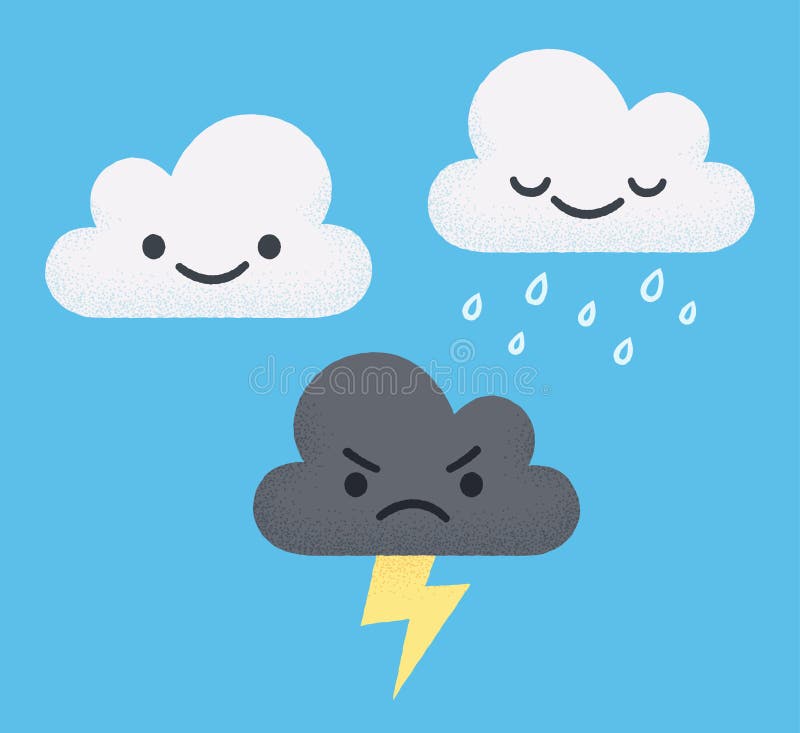Cute cartoon cloud set stock vector. Illustration of cute - 94148018