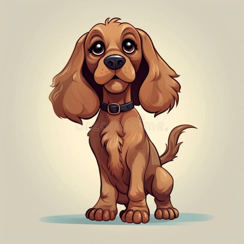 Cute Cartoon Cocker Spaniel. Generative AI Stock Illustration ...