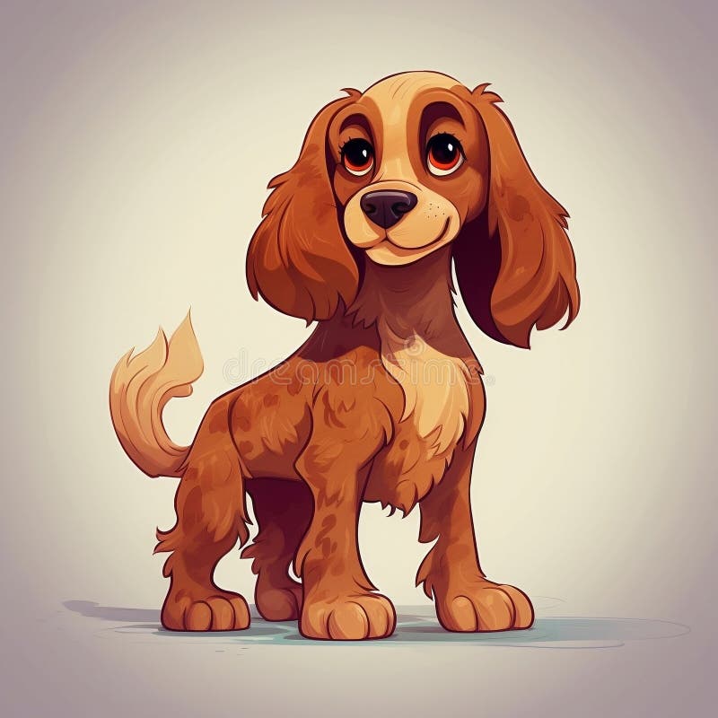 Cute Cartoon Cocker Spaniel. Generative AI Stock Illustration ...