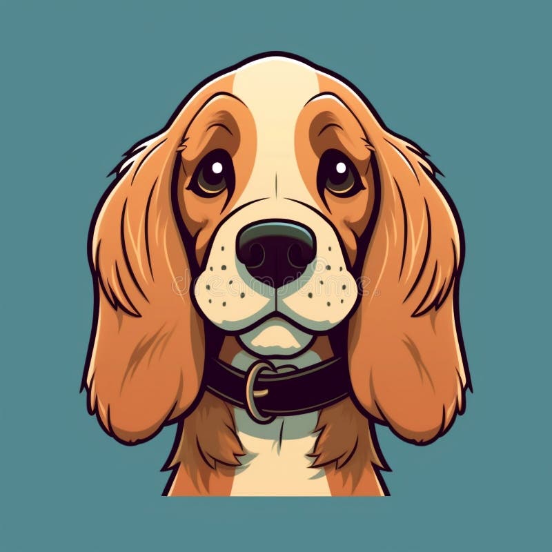 Cute Cartoon Cocker Spaniel. Generative AI Stock Illustration ...