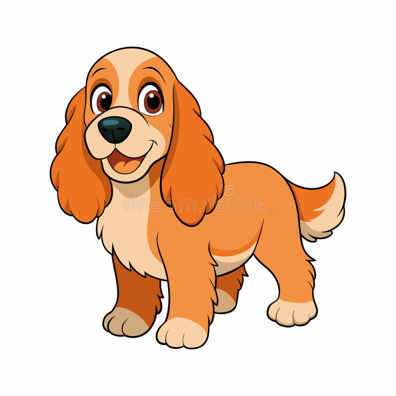 A Cute Cartoon Cocker Spaniel Puppy Stock Illustration - Illustration ...