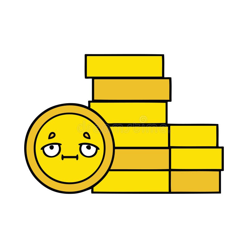 Cute cartoon coins stock vector. Illustration of clip - 149222501