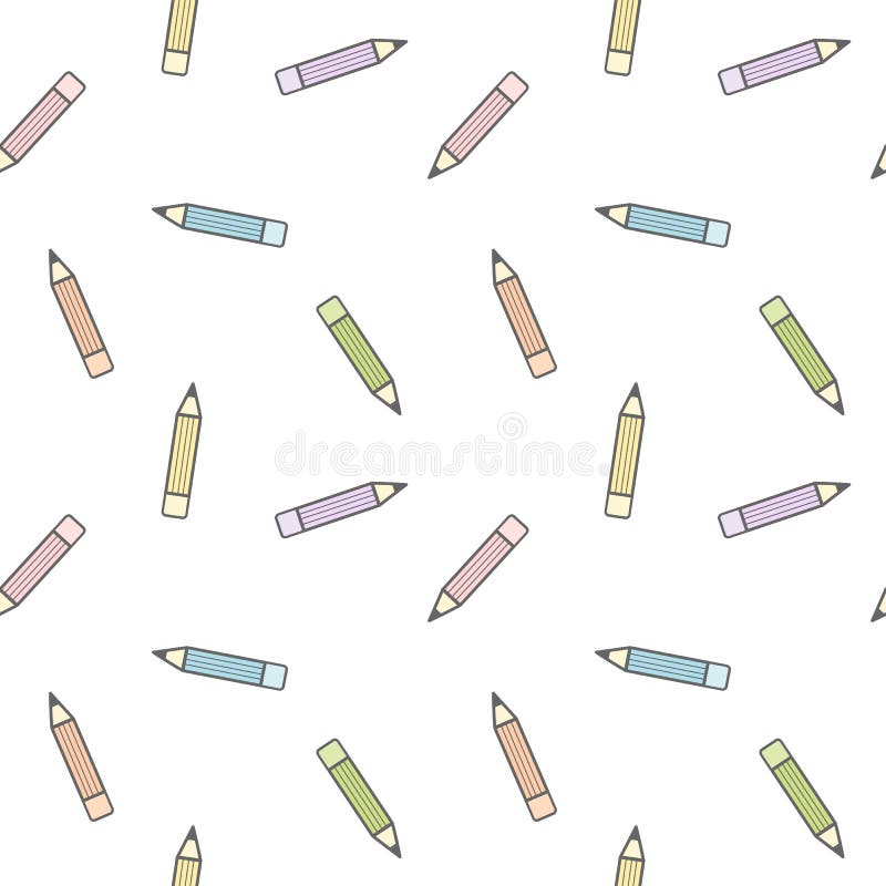 Pencil Seamless Pattern Background. Business Flat Vector Illustration ...