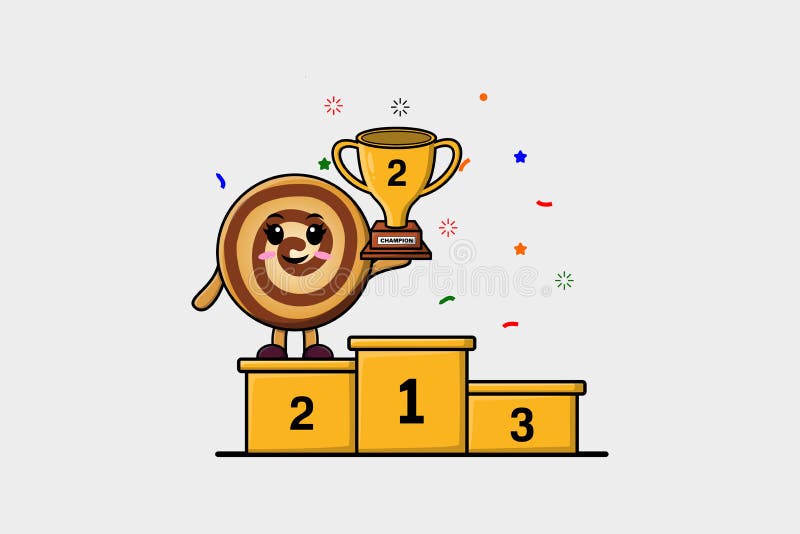 Cute Cartoon Cookies Character the Second Winner Stock Vector ...