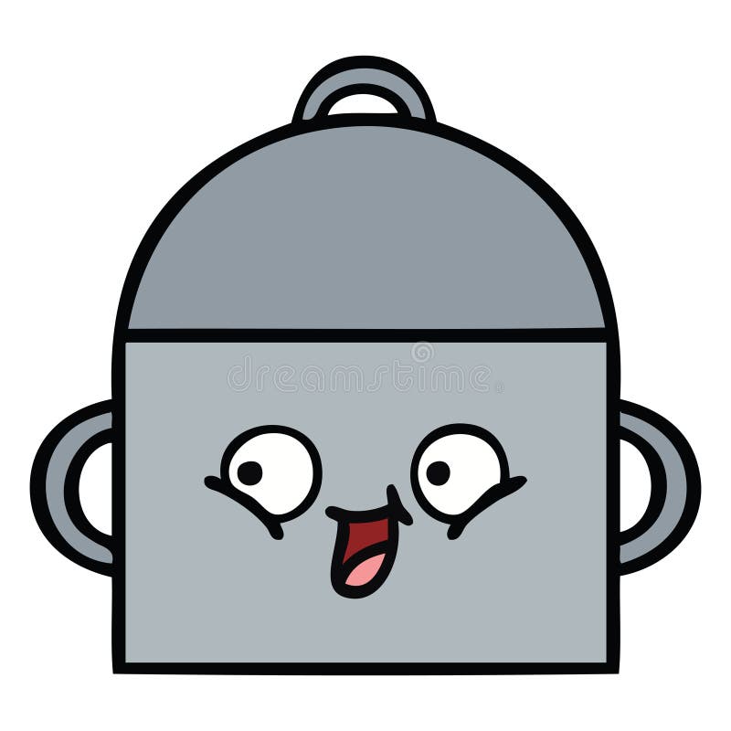 Cartoon cooking pot stock vector. Illustration of funny - 38059186