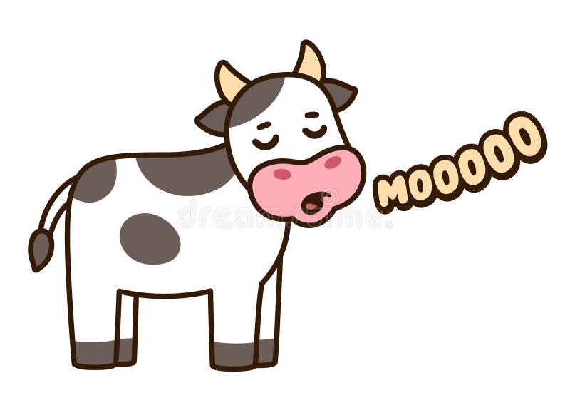 Cute Cartoon Cow Saying Moo Stock Vector - Illustration of sign, mammal ...
