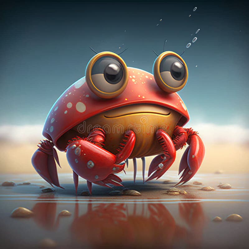 Cute Cartoon Crab Character Stock Image - Image of cute, cartoon: 268858661