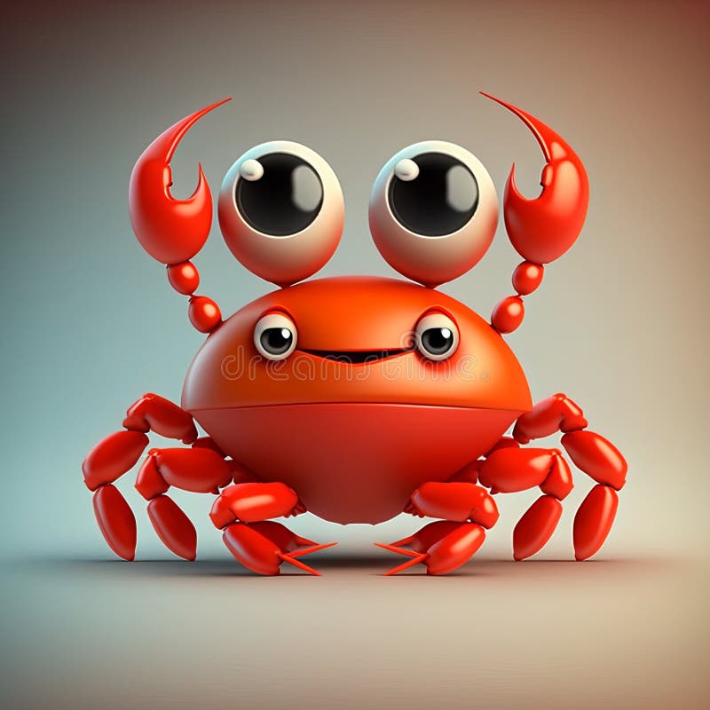 Cute Cartoon Crab Character, Generative AI Stock Illustration ...