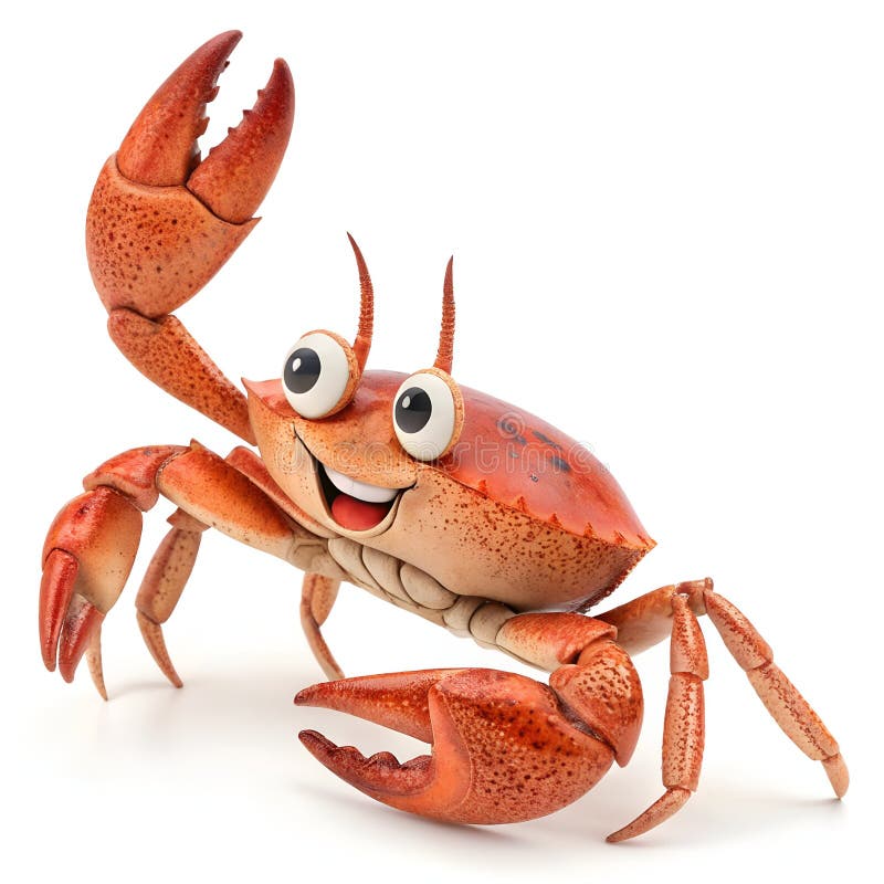 Cute Cartoon Crab â€ Fun Character with Big Claws Stock Illustration ...
