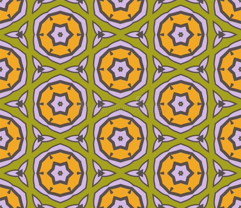 Abstract Colorful Doodle Geometric Flower Seamless Pattern ...