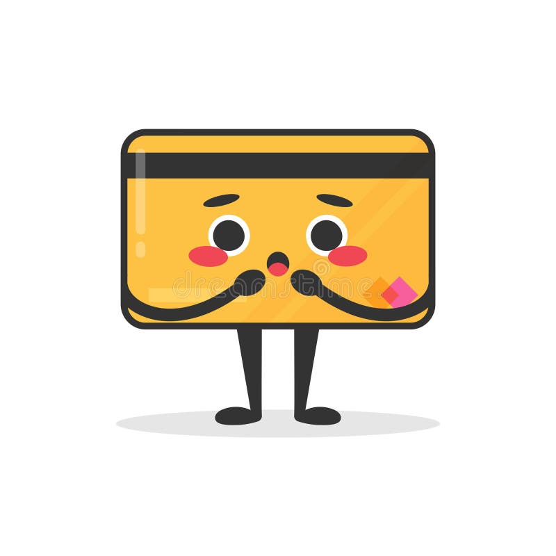 Cute Cartoon Credit Card Character. Surprised Credit Card Stock Vector ...