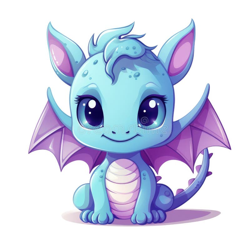 Cute Cartoon 3d Character Dragon on White Background Stock Illustration ...