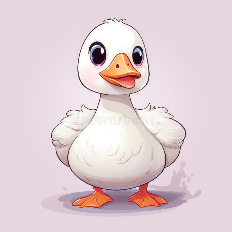 Cute Cartoon 3d Character Goose on White Background Stock Illustration ...