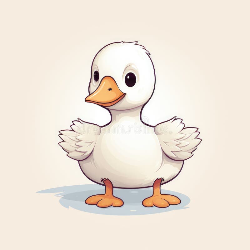 Cute Cartoon 3d Character Goose on White Background Stock Illustration ...