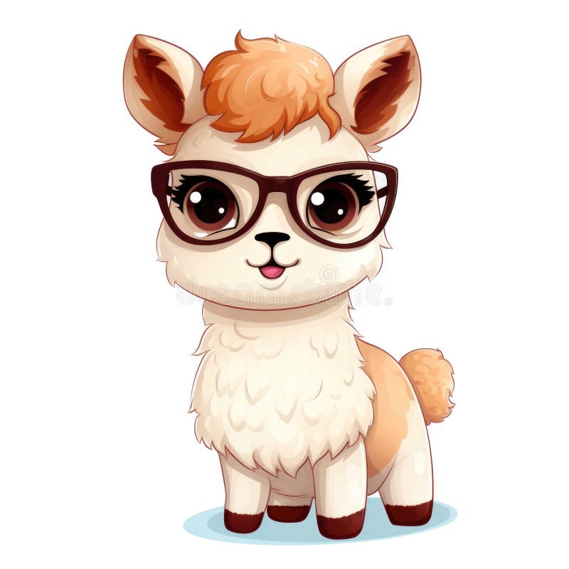 Cute Cartoon 3d Character Lama on White Background Stock Illustration ...