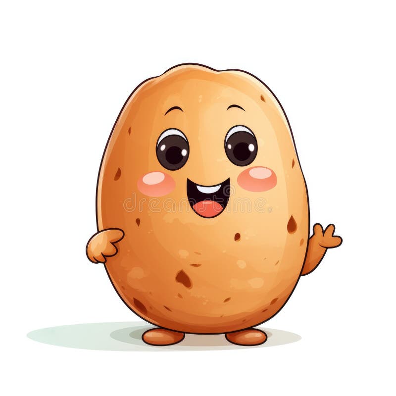 Cute Cartoon 3d Character Potato with Eyes on White Background Stock ...
