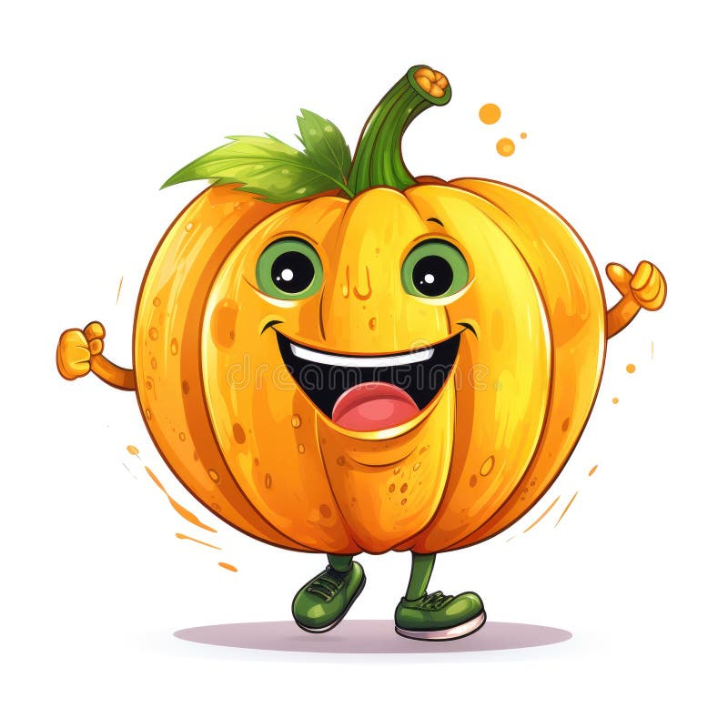 Cute Cartoon 3d Character Squash with Eyes on White Background Stock ...