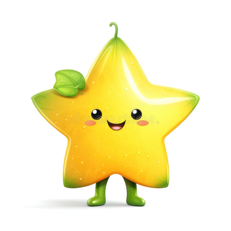 Cute Starfruit Happy Cartoon Character Stock Illustration ...