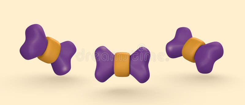 Cute Cartoon 3d Purple Bow. Halloween Concept Stock Vector ...