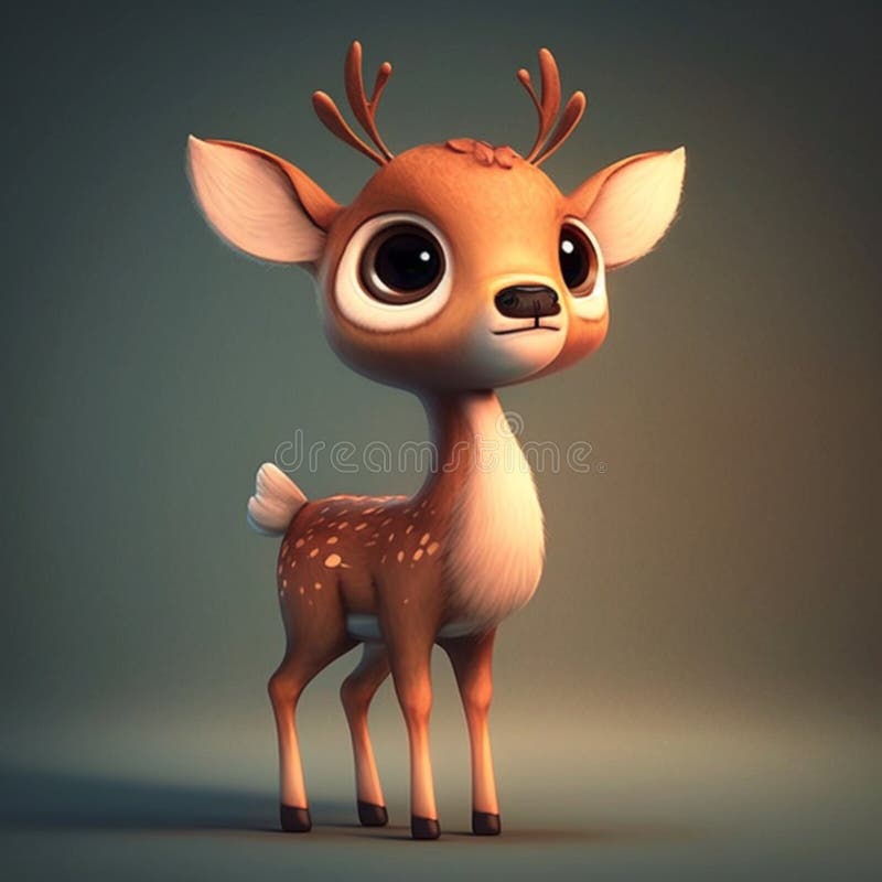 A Cute Cartoon Deer Character Stock Illustration - Illustration of ...