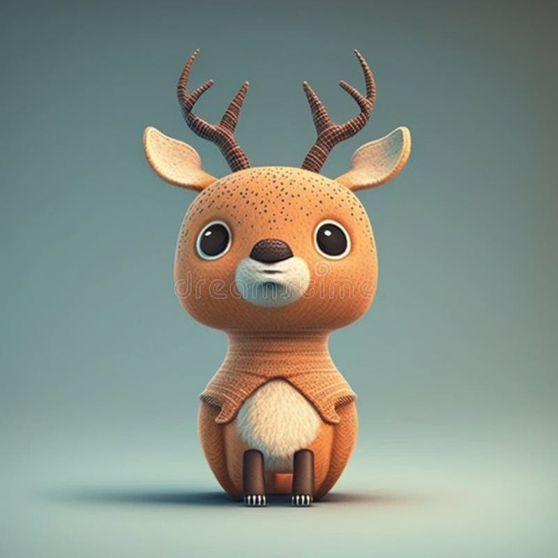 A Cute Cartoon Deer Character Stock Illustration - Illustration of ...