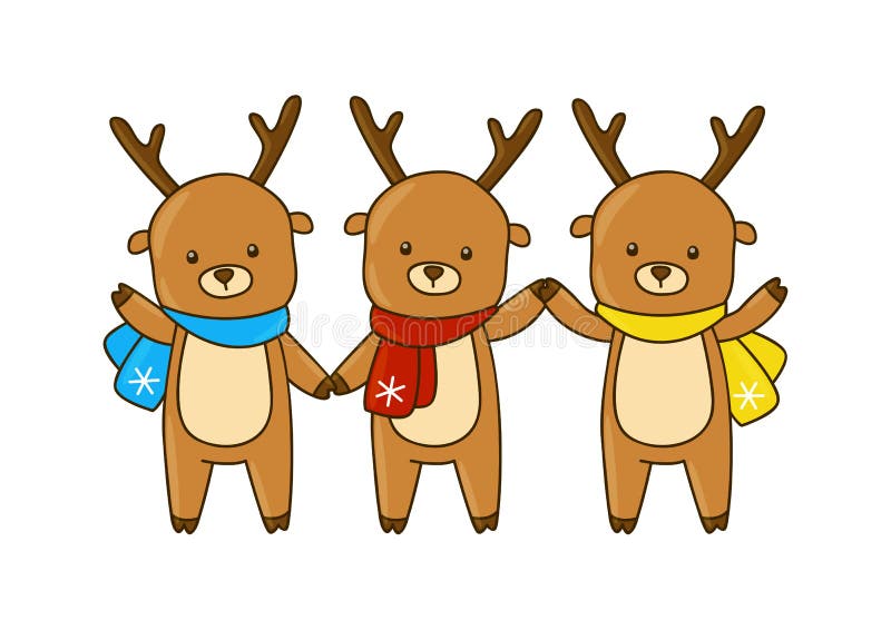 Cartoon Deers Running in the Forest Stock Vector - Illustration of ...